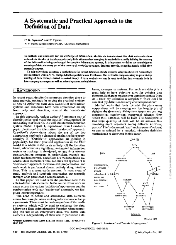 (PDF) A Systematic and Practical Approach to the Definition of Data