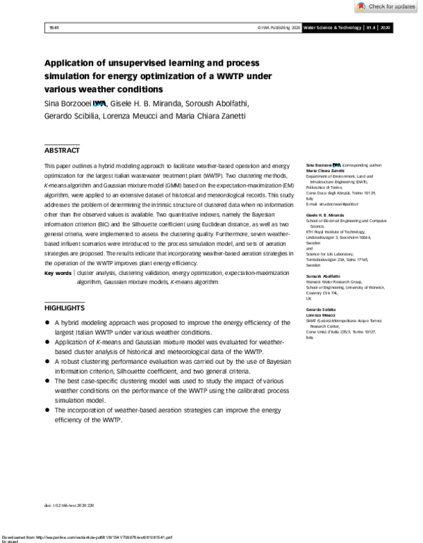 (PDF) Application of unsupervised learning and process simulation for energy optimization of a ...