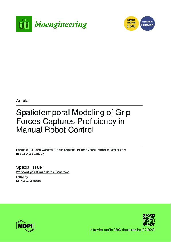 Pdf Spatiotemporal Modeling Of Grip Forces Captures Proficiency In