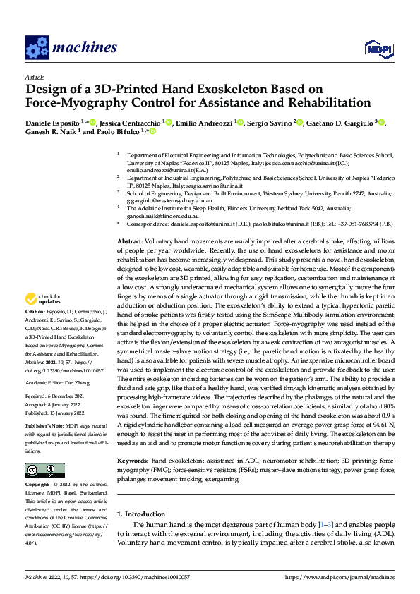 (PDF) Design of a 3D-Printed Hand Exoskeleton Based on Force-Myography ...