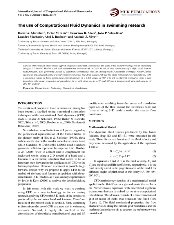 (PDF) The use of Computational Fluid Dynamics in swimming research