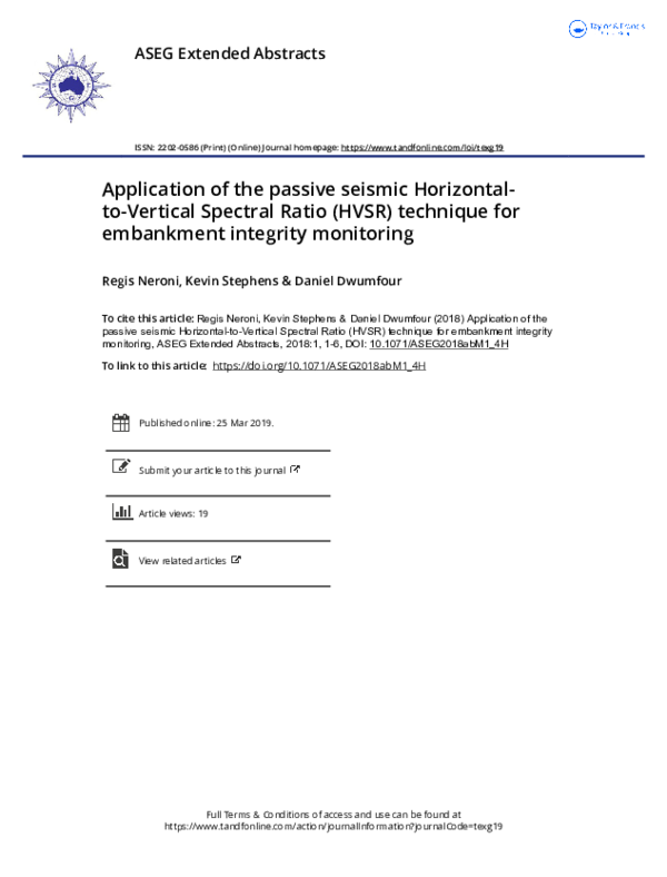 (PDF) Application of the passive seismic Horizontal-to-Vertical Spectral Ratio (HVSR) technique ...