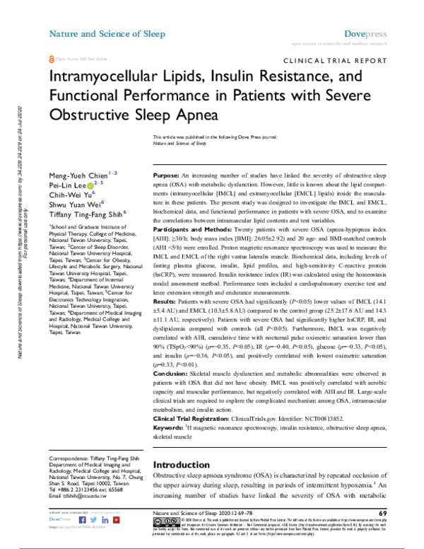 (PDF) Intramyocellular Lipids, Insulin Resistance, and Functional ...