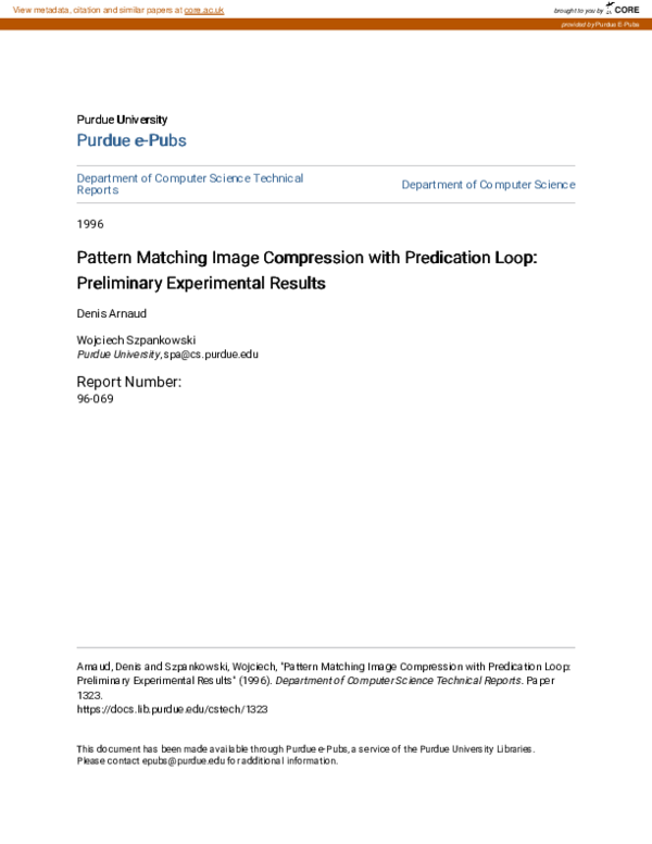 (PDF) Pattern Matching Image Compression with Predication Loop