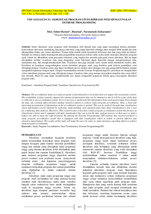 (PDF) Visualisasi Data Akreditasi Program Studi Berbasis Web ...