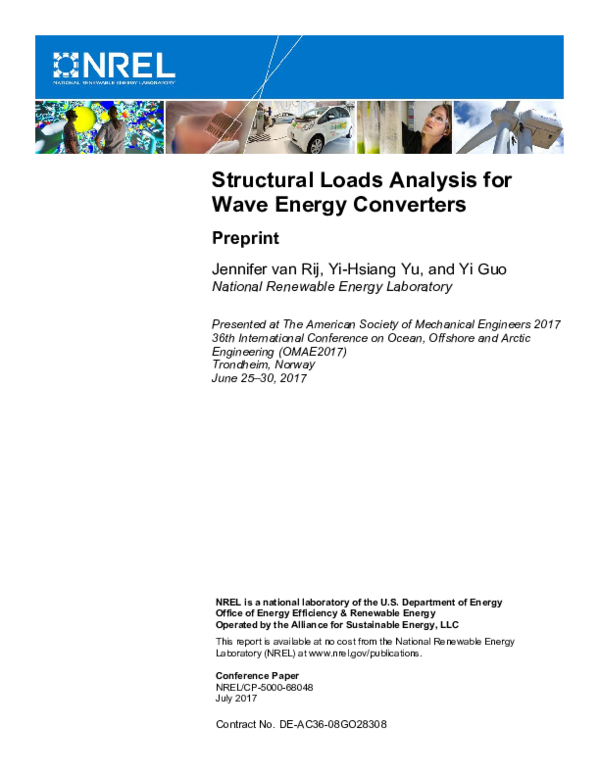 Pdf Structural Loads Analysis For Wave Energy Converters
