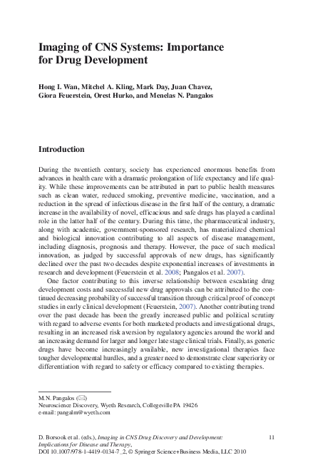 (PDF) Imaging of CNS Systems: Importance for Drug Development