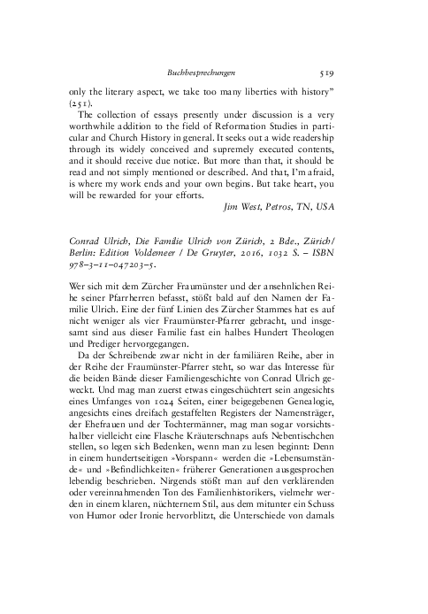 (PDF) Conrad Ulrich, Die Familie Ulrich von Zürich, 2016