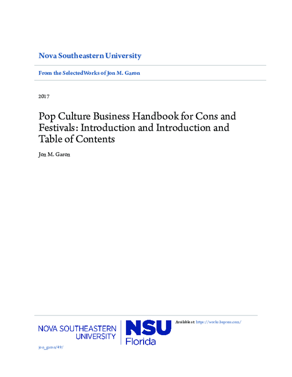 (PDF) Pop Culture Business Handbook for Cons and Festivals ...
