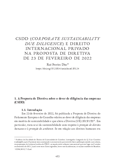 (PDF) CSDD (CORPORATE SUSTAINABILITY DUE DILIGENCE) E DIREITO ...