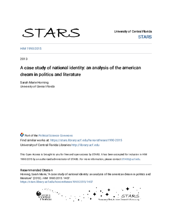 (PDF) A case study of national identity: an analysis of the american ...