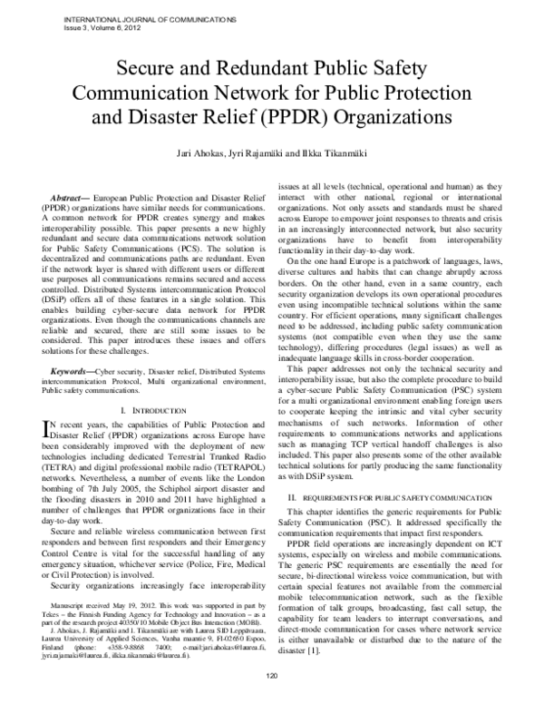 (PDF) Secure and Redundant Public Safety Communication Network for ...