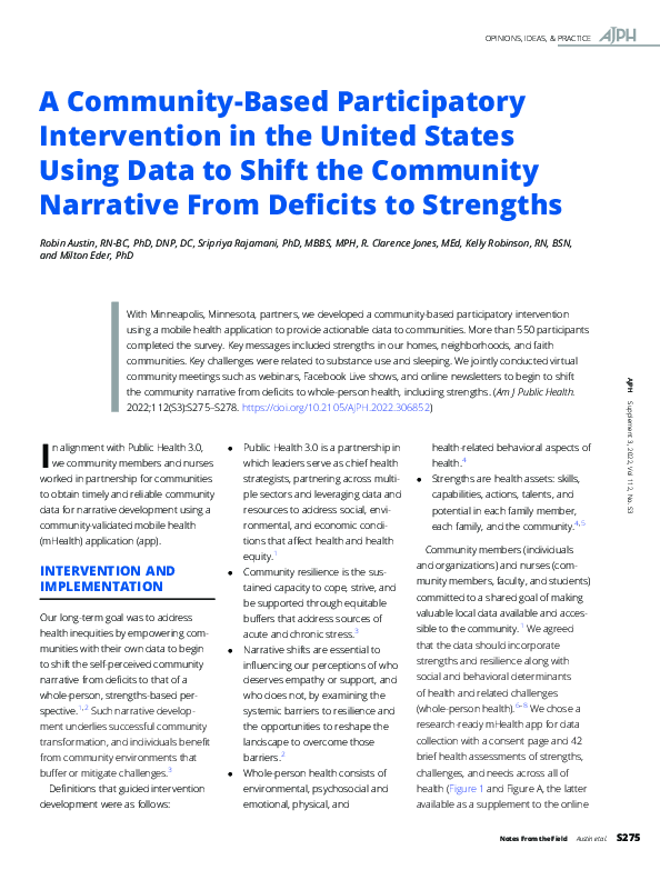 (PDF) A Community-Based Participatory Intervention in the United States ...