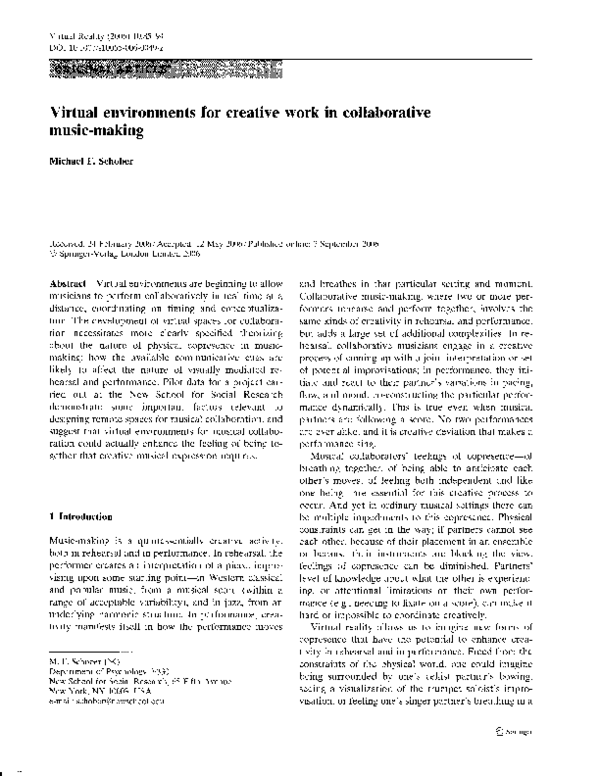 (PDF) Virtual environments for creative work in collaborative music ...