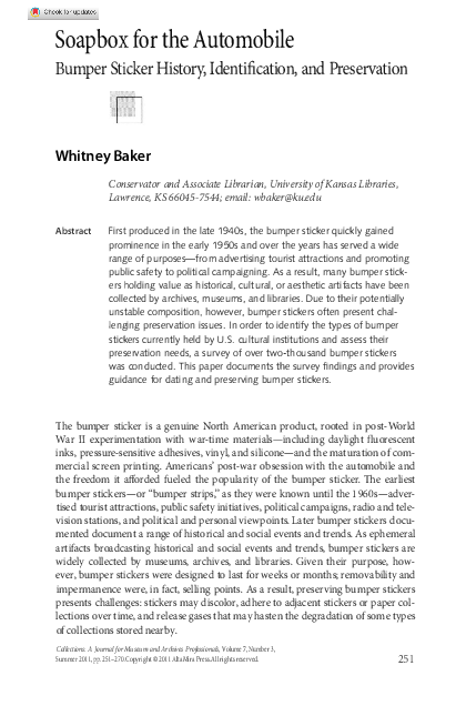 (PDF) Soapbox for the Automobile: Bumper Sticker History ...