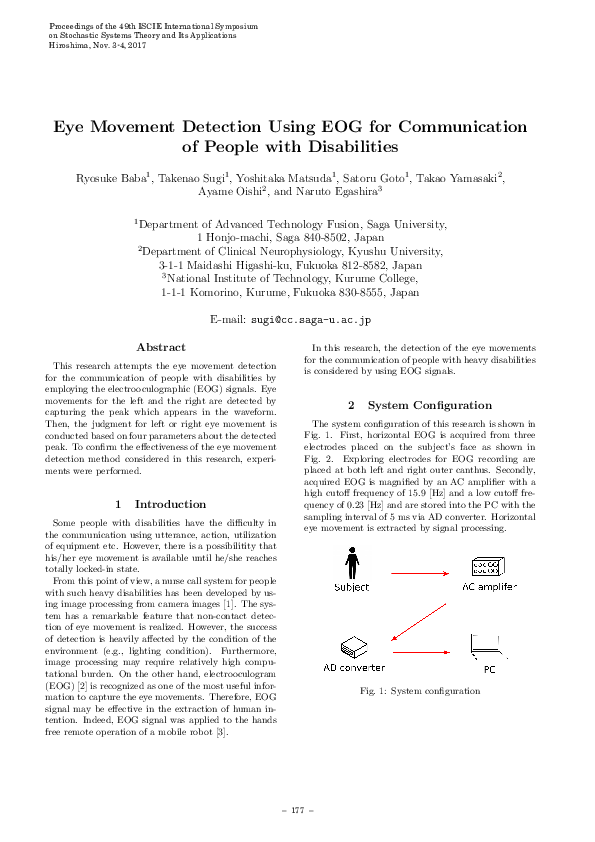 (PDF) Eye Movement Detection Using EOG for Communication of People with ...
