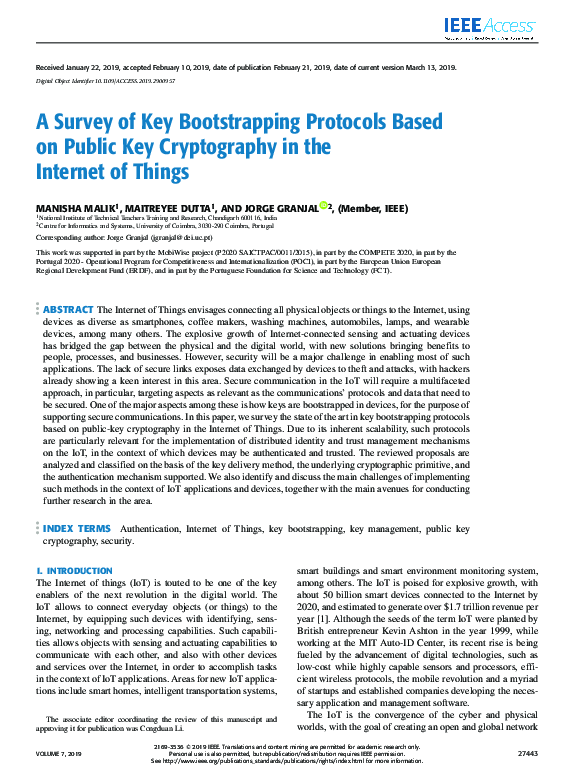 (PDF) A Survey of Key Bootstrapping Protocols Based on Public Key Cryptography in the Internet ...