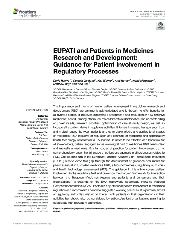 (PDF) EUPATI and Patients in Medicines Research and Development ...
