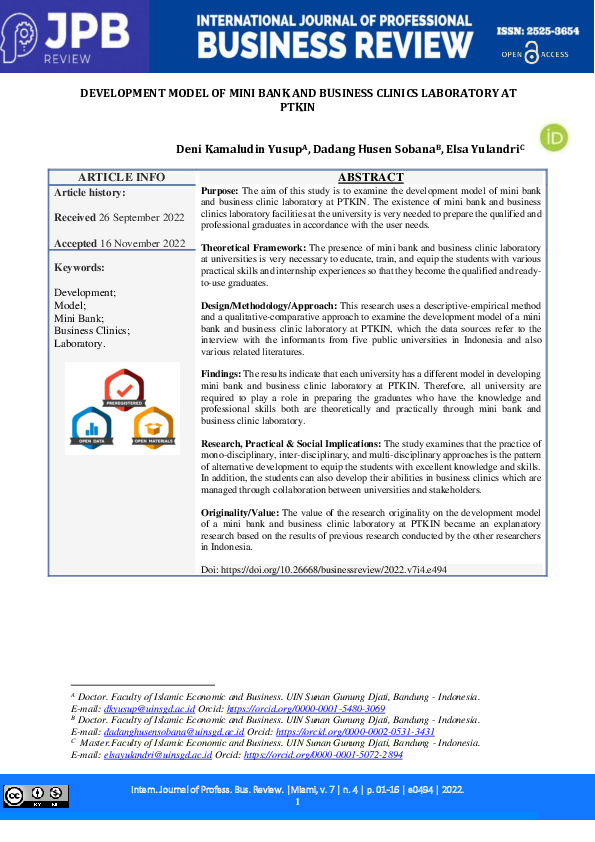 (PDF) Development Model of Mini Bank and Business Clinics Laboratory at ...