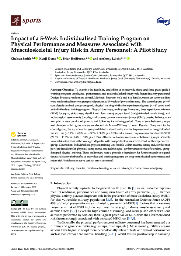 (PDF) Impact of a 5-Week Individualised Training Program on Physical ...