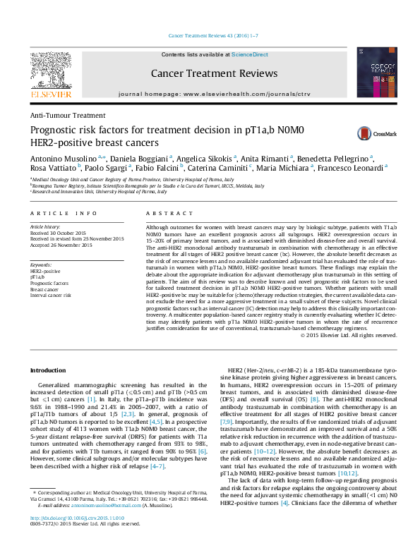 (PDF) Prognostic risk factors for treatment decision in pT1a,b N0M0 ...