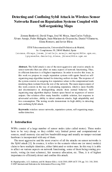 Pdf Detecting And Confining Sybil Attack In Wireless Sensor Networks