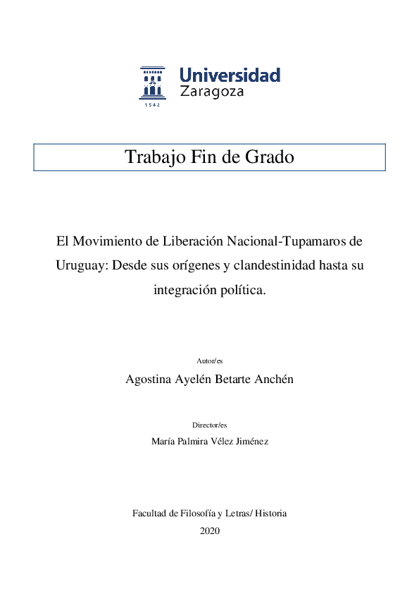 (PDF) El Movimiento de Liberación Nacional-Tupamaros de Uruguay: Desde ...