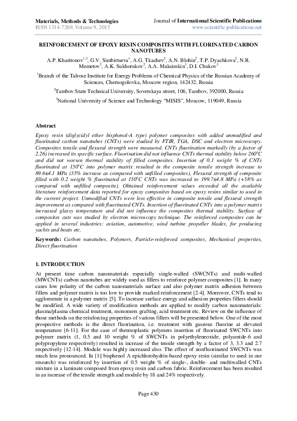 (PDF) Reinforcement of epoxy resin composites with fluorinated carbon ...