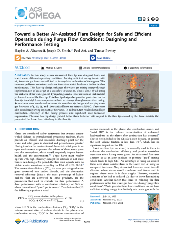 (PDF) Toward a Better Air-Assisted Flare Design for Safe and Efficient ...