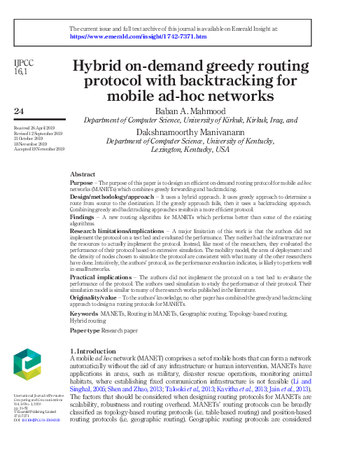 (PDF) Hybrid on-demand greedy routing protocol with backtracking for ...