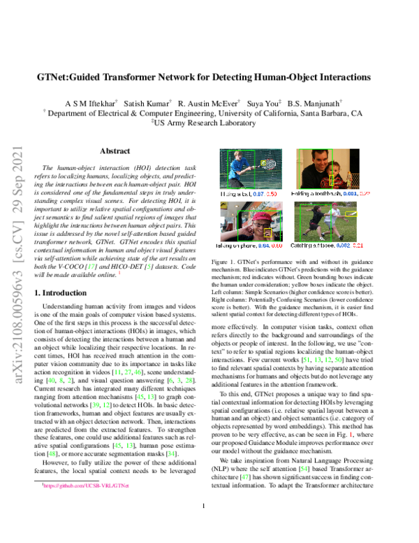 (PDF) GTNet: Guided Transformer Network for Detecting Human-Object ...