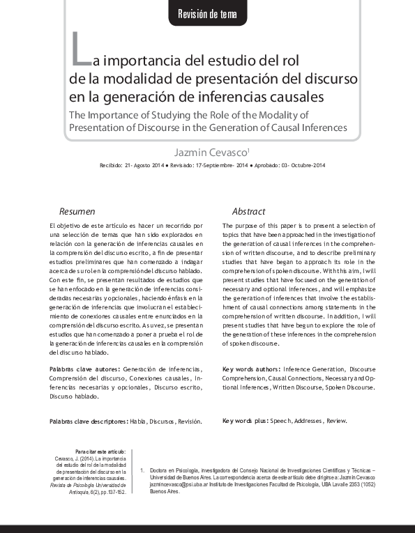 (PDF) La importancia del estudio del rol de la modalidad de ...