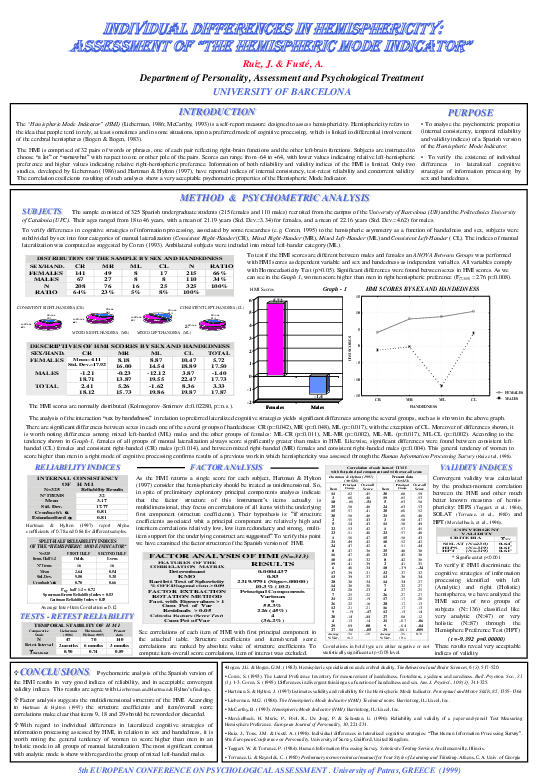 (PDF) Individual differences in Hemisphericity: Assessment of "The ...
