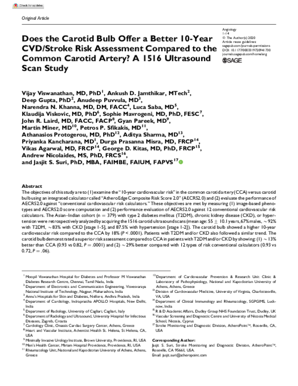 (PDF) Does the Carotid Bulb Offer a Better 10-Year CVD/Stroke Risk ...