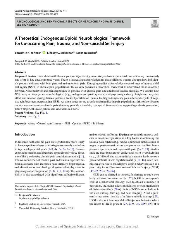 (PDF) A Theoretical Endogenous Opioid Neurobiological Framework for Co ...