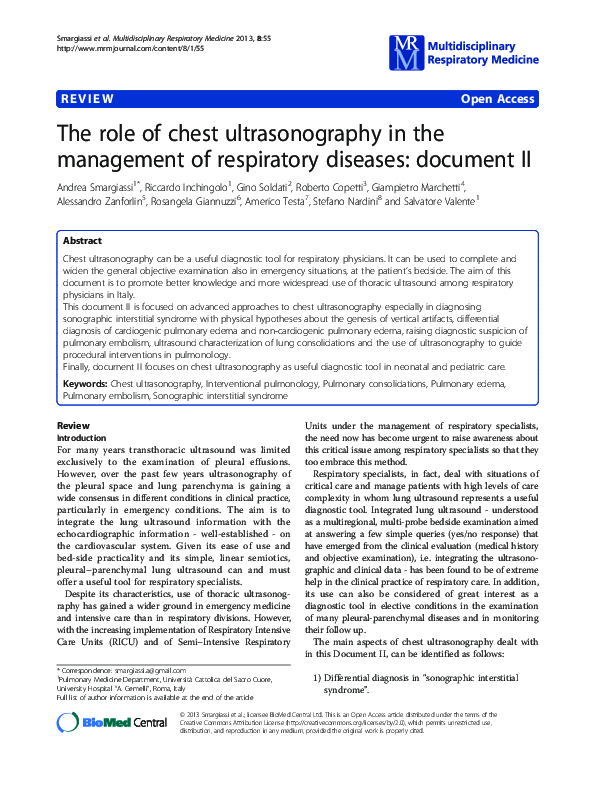 (PDF) The role of chest ultrasonography in the management of ...
