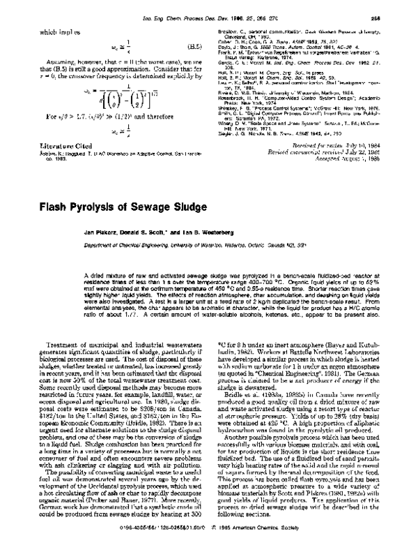 (PDF) Flash pyrolysis of sewage sludge