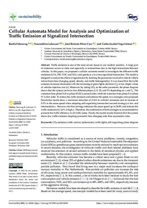 Pdf Cellular Automata Model For Analysis And Optimization Of Traffic