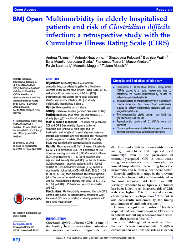 (PDF) Multimorbidity in elderly hospitalised patients and risk ...