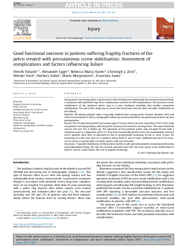 (PDF) Good functional outcome in patients suffering fragility fractures ...