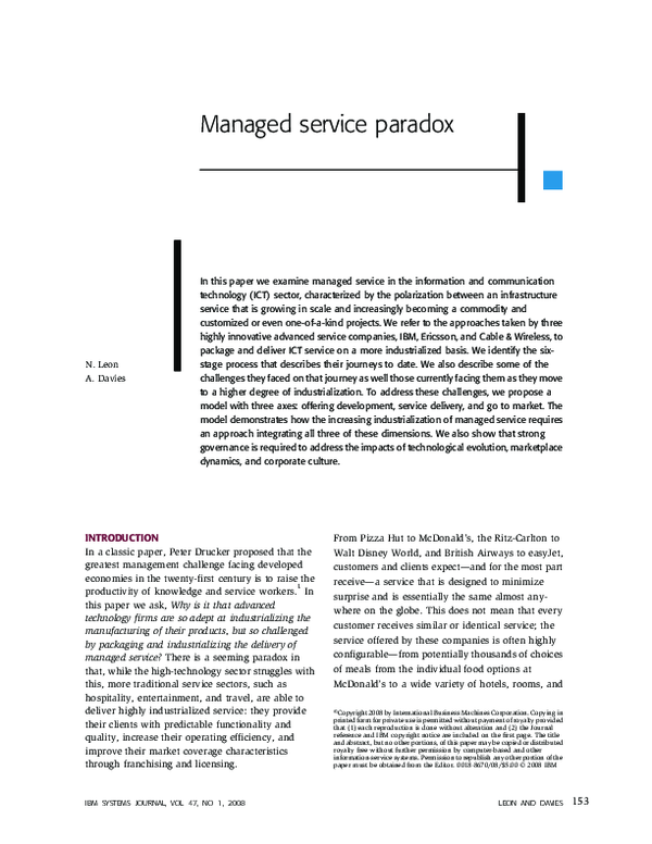 (PDF) Managed service paradox