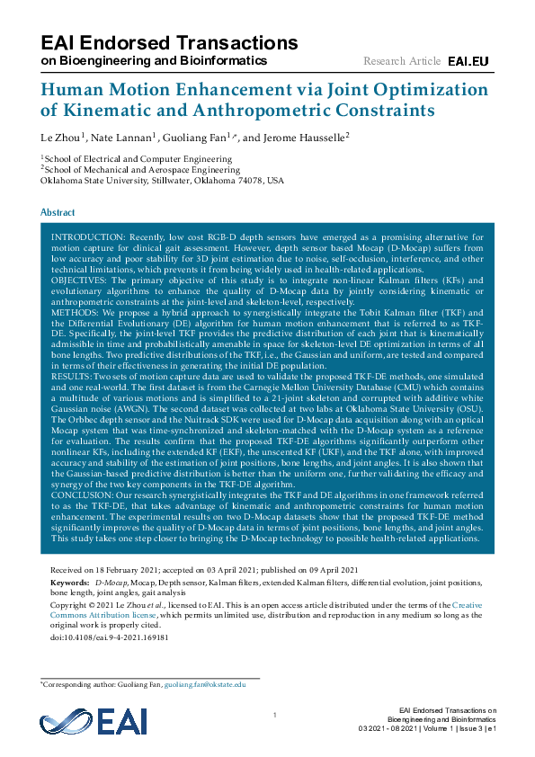 (PDF) Human Motion Enhancement via Joint Optimization of Kinematic and Anthropometric Constraints