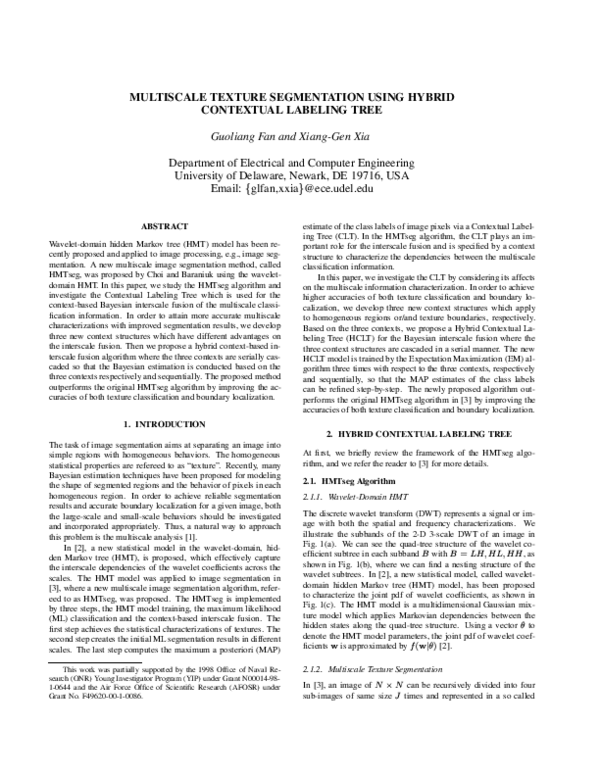(PDF) Multiscale texture segmentation using hybrid contextual labeling tree