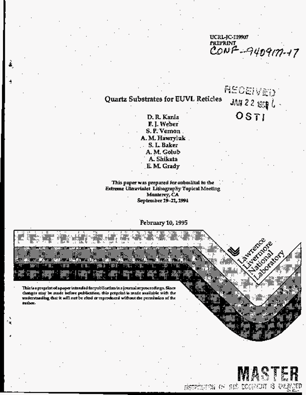 (PDF) Quartz substrates for EUVL reticles