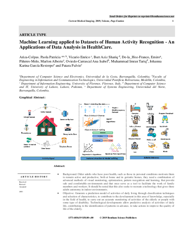 (PDF) Machine Learning applied to Datasets of Human Activity Recognition -An Applications of ...