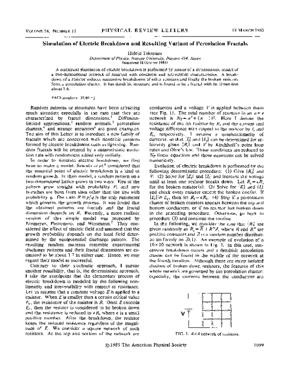 (PDF) Simulation of Electric Breakdown and Resulting Variant of ...