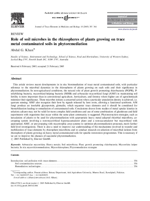 (PDF) Role of soil microbes in the rhizospheres of plants growing on ...
