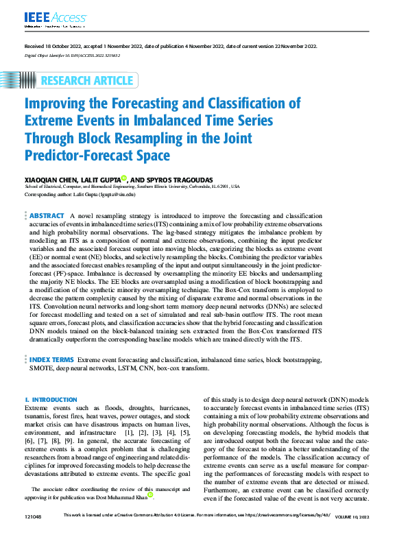(PDF) Improving the Forecasting and Classification of Extreme Events in Imbalanced Time Series ...