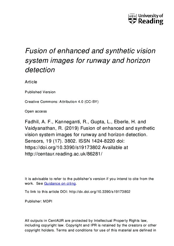(PDF) Fusion of Enhanced and Synthetic Vision System Images for Runway ...