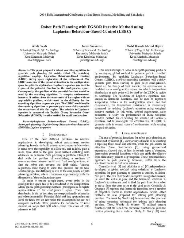 Pdf Robot Path Planning With Egsor Iterative Method Using Laplacian Behaviour Based Control